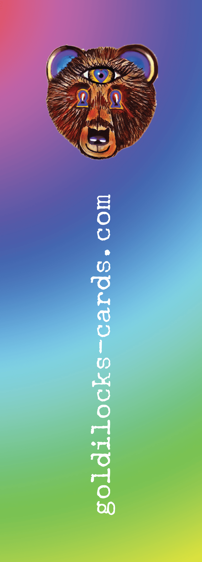 Goldilocks logo rainbow bear bookmark | Goldilocks-Cards